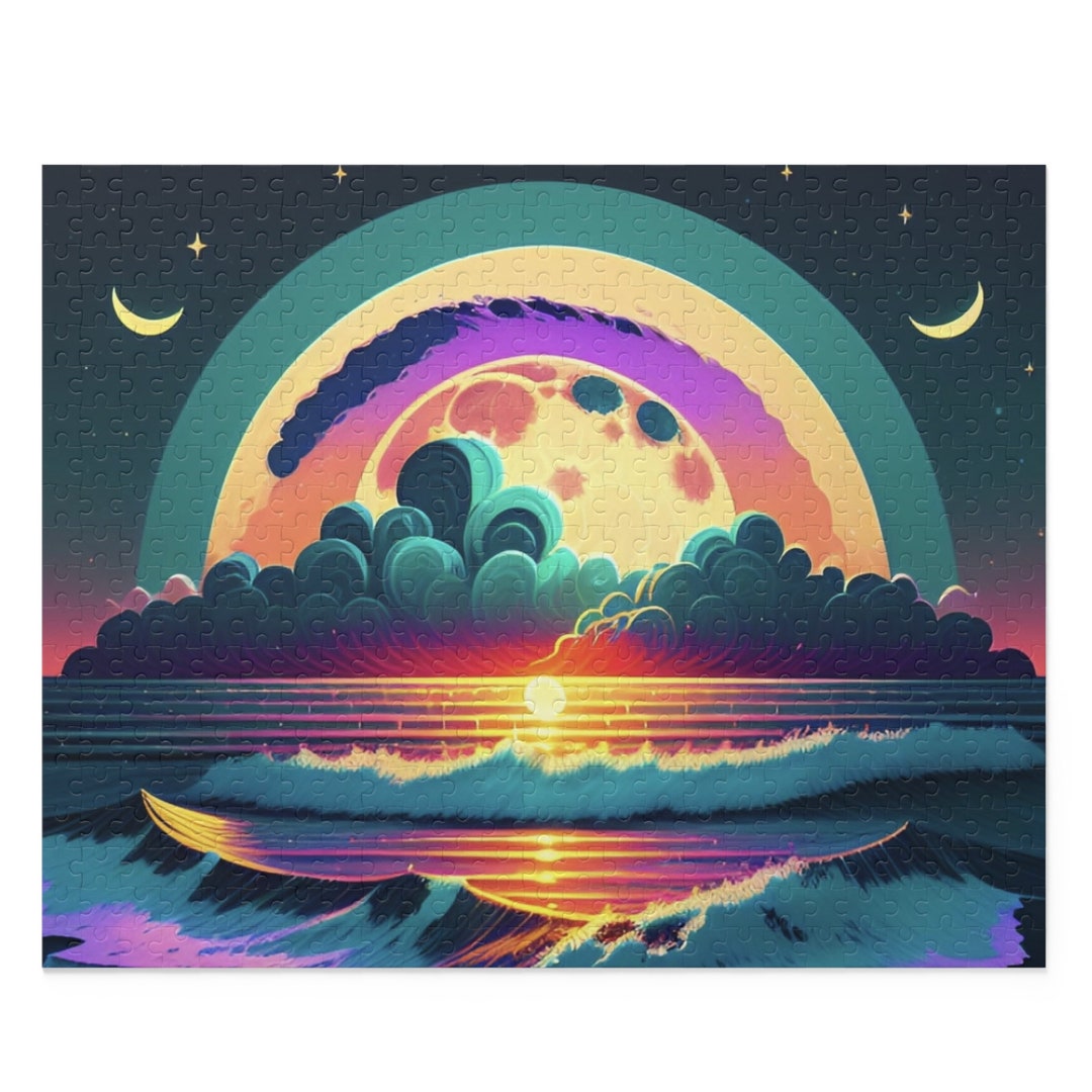 Vibrant Moon Reflection Puzzle 120, 252, 500-piece - Etsy