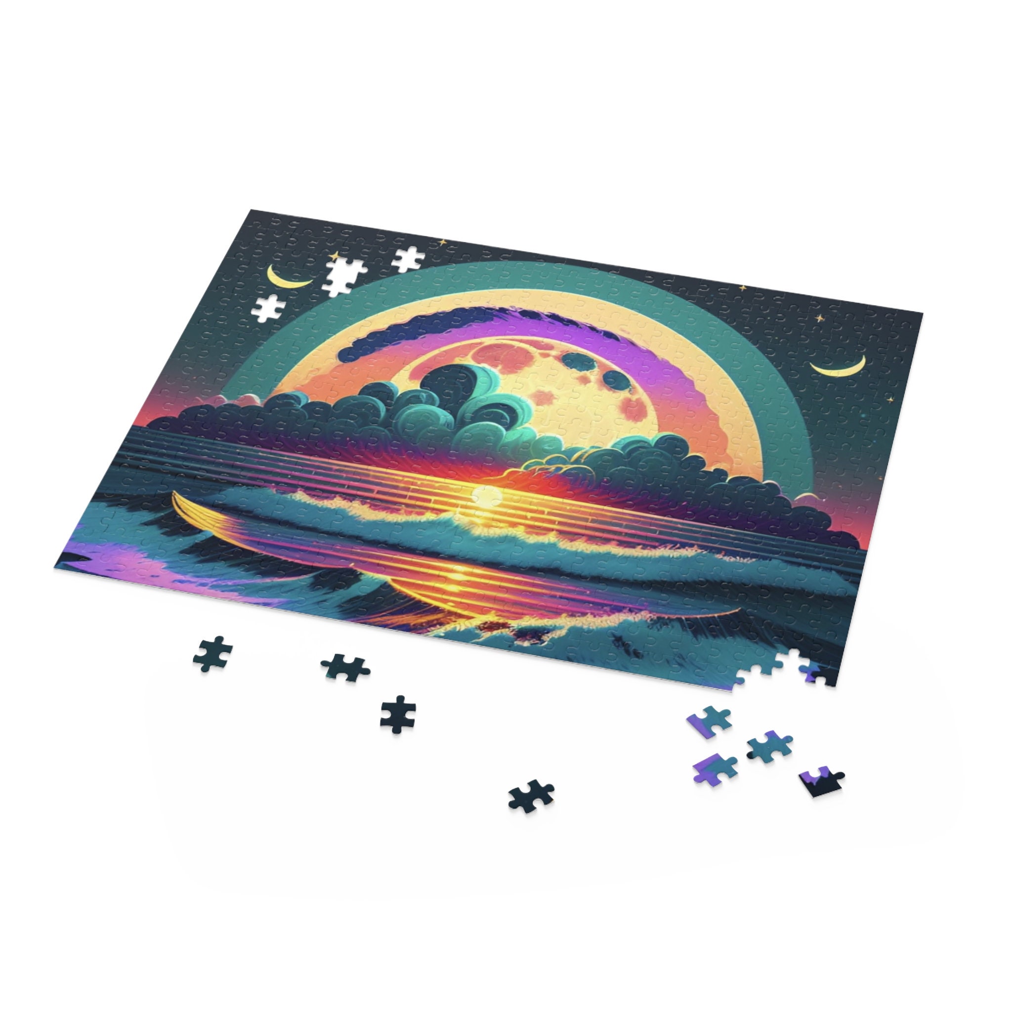 Vibrant Moon Reflection Puzzle 120, 252, 500-piece - Etsy