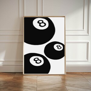 8 Ball Trendy Billiards Wall Art - Etsy
