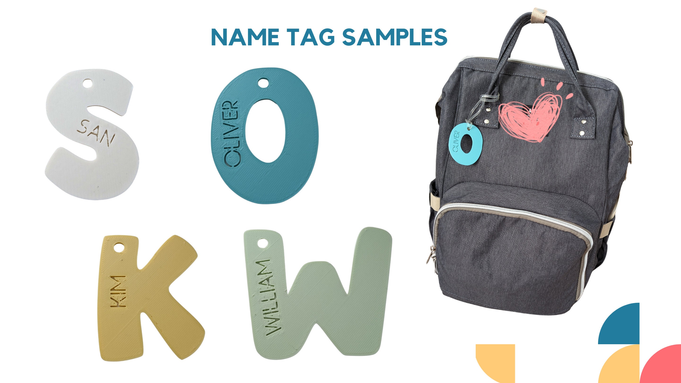 Personalized 3D Printed Name Tag: Custom Backpack & Luggage Label - Etsy