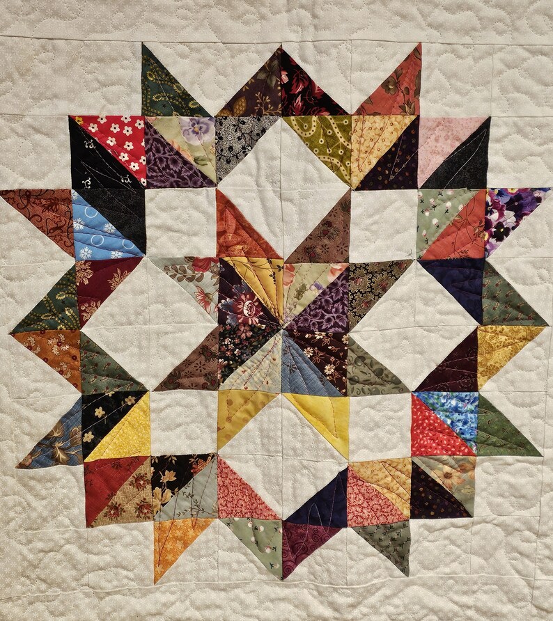 Scrappy Carpenter Star Quilt - Etsy