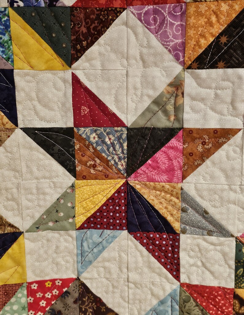 Scrappy Carpenter Star Quilt - Etsy