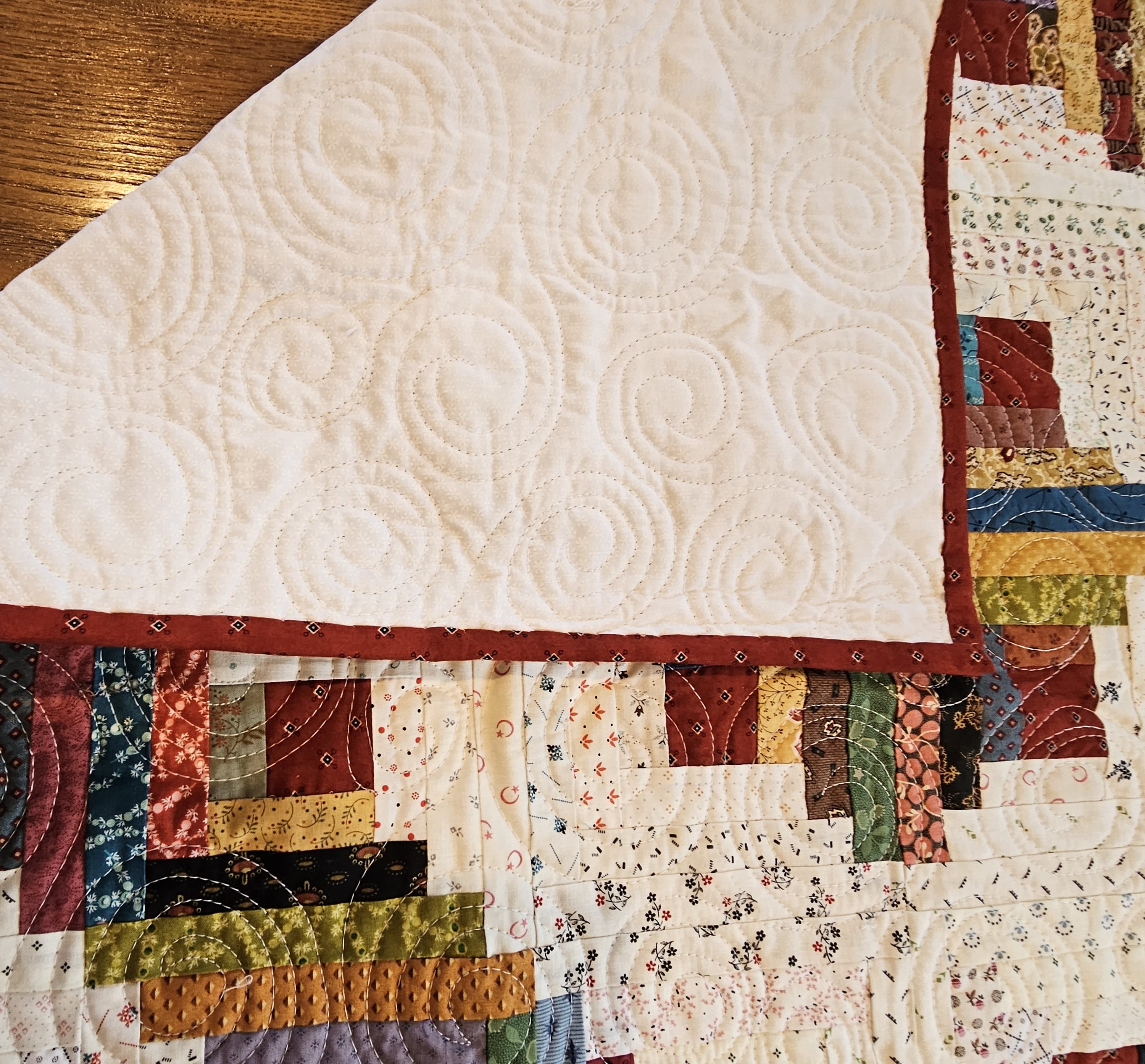 Scrappy Log Cabin Table Topper - Etsy