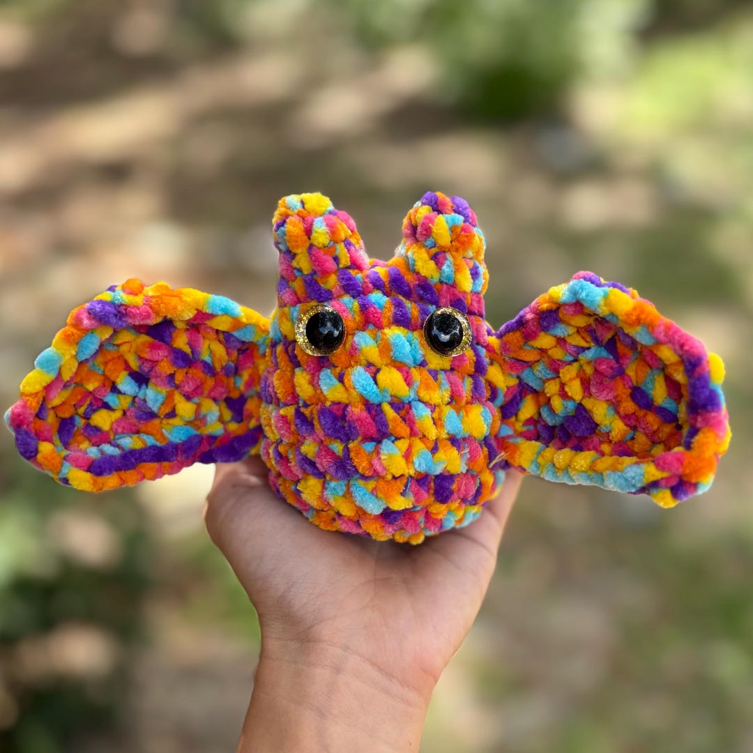 Mini Crochet Bat Plush | Soft Handmade Spooky Stuffie - Etsy