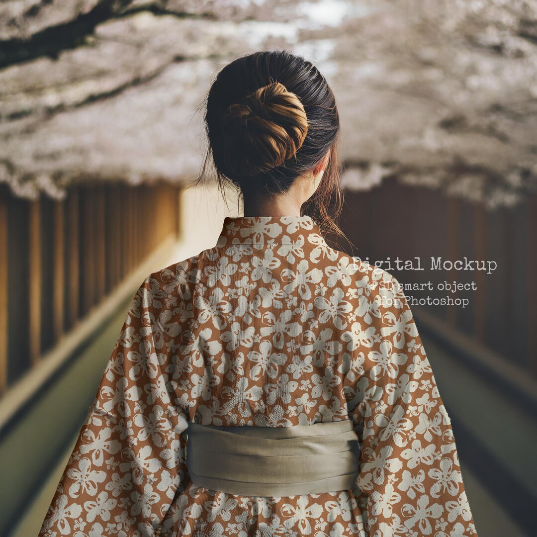 Japanese Kimono Dress Mockup – Fabric Textile PSD (photoshop) - Etsy