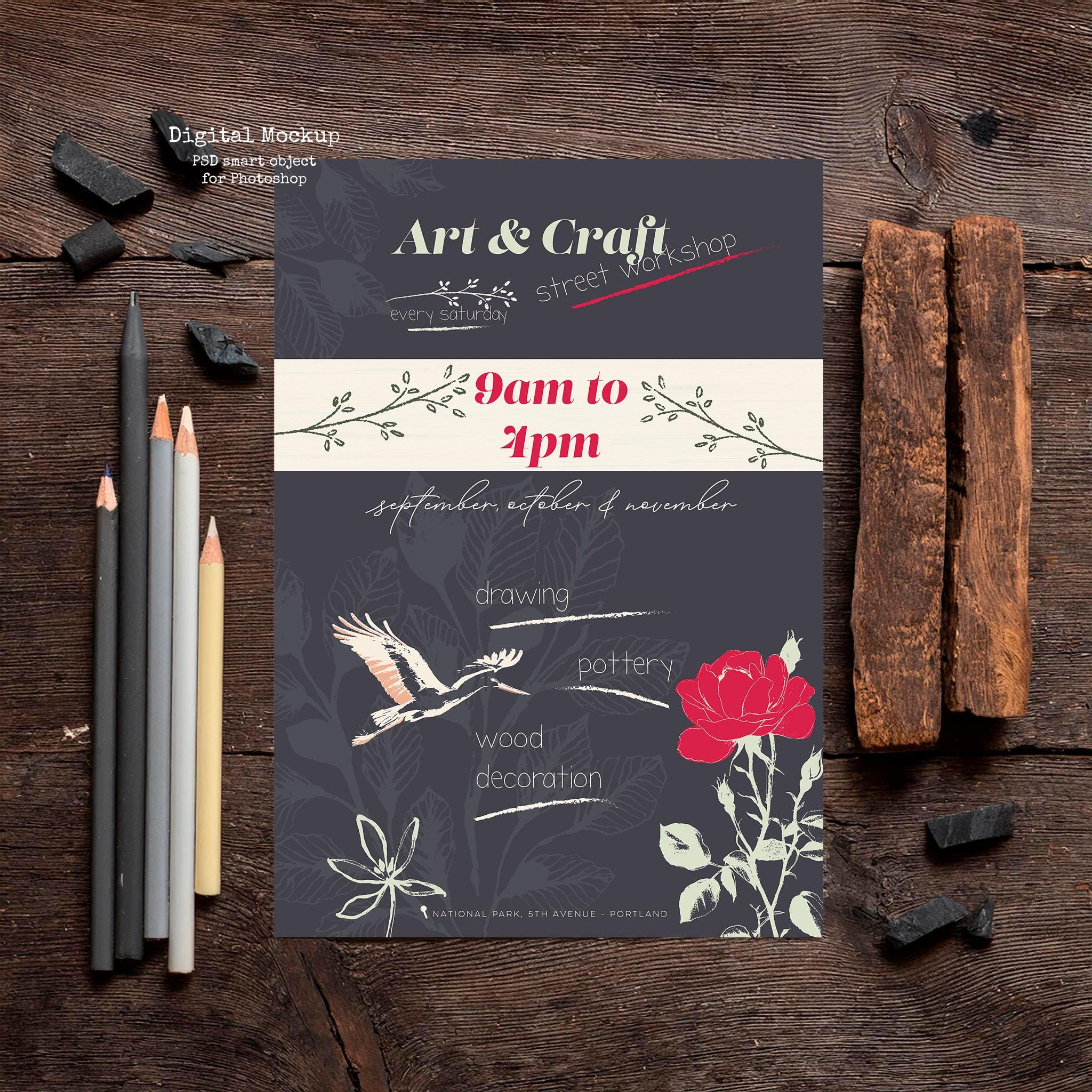 Aesthetic Greetings Card Mockup, PSD Smart Object (A4) - Etsy