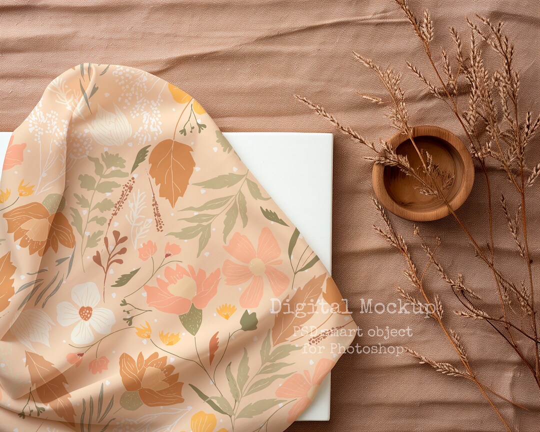 Farmhouse Folded Fabric Mockup, Fabric Mockup Psd, Textile Mockup Easy ...