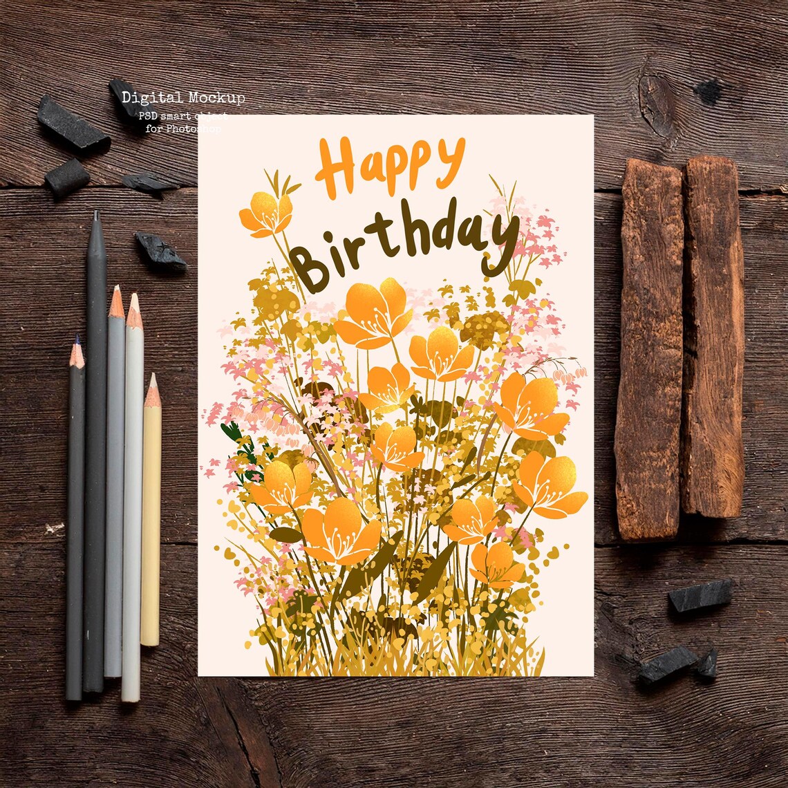 Aesthetic Greetings Card Mockup, PSD Smart Object (A4) - Etsy