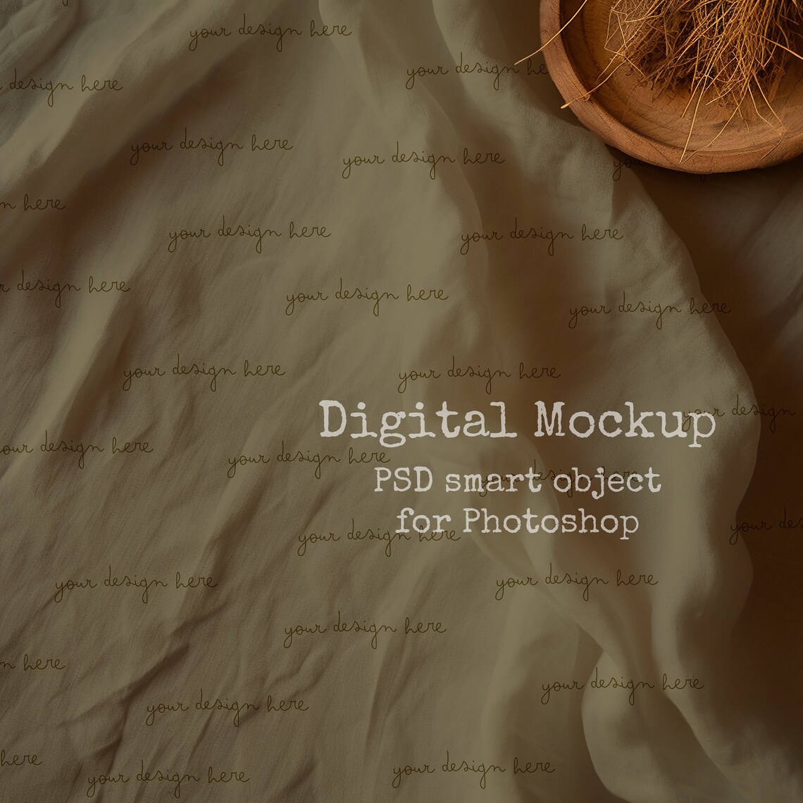 French Countryside Cozy Linen Tablecloth Mockup - Fabric Mockup Psd ...