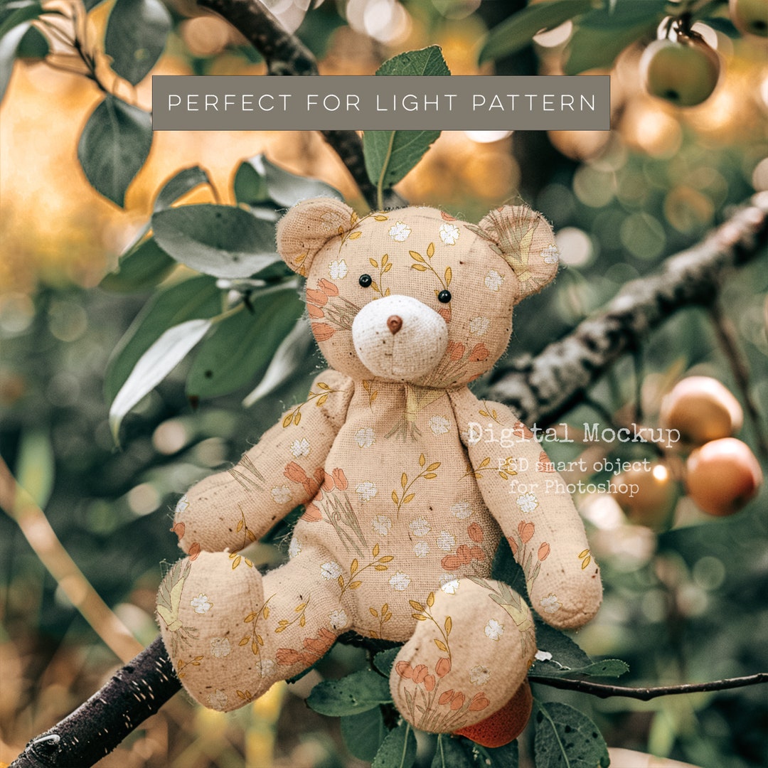 Teddy Bear Fabric Mockup, Fabric Mockup Psd, Textile Mockup Easy to Use ...