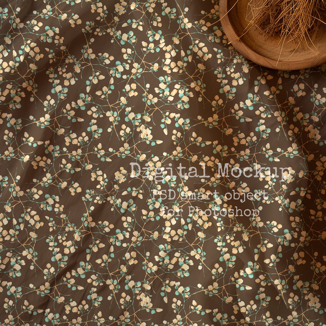 French Countryside Cozy Linen Tablecloth Mockup - Fabric Mockup Psd ...