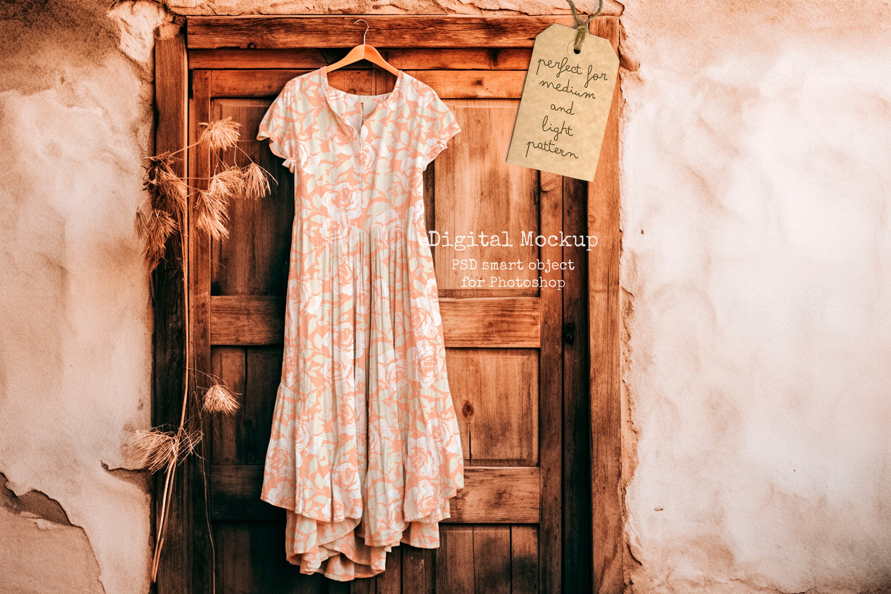 Vintage Farmhouse Dress Mockup Fabric Mockup Psd Textile Mockup Easy to ...
