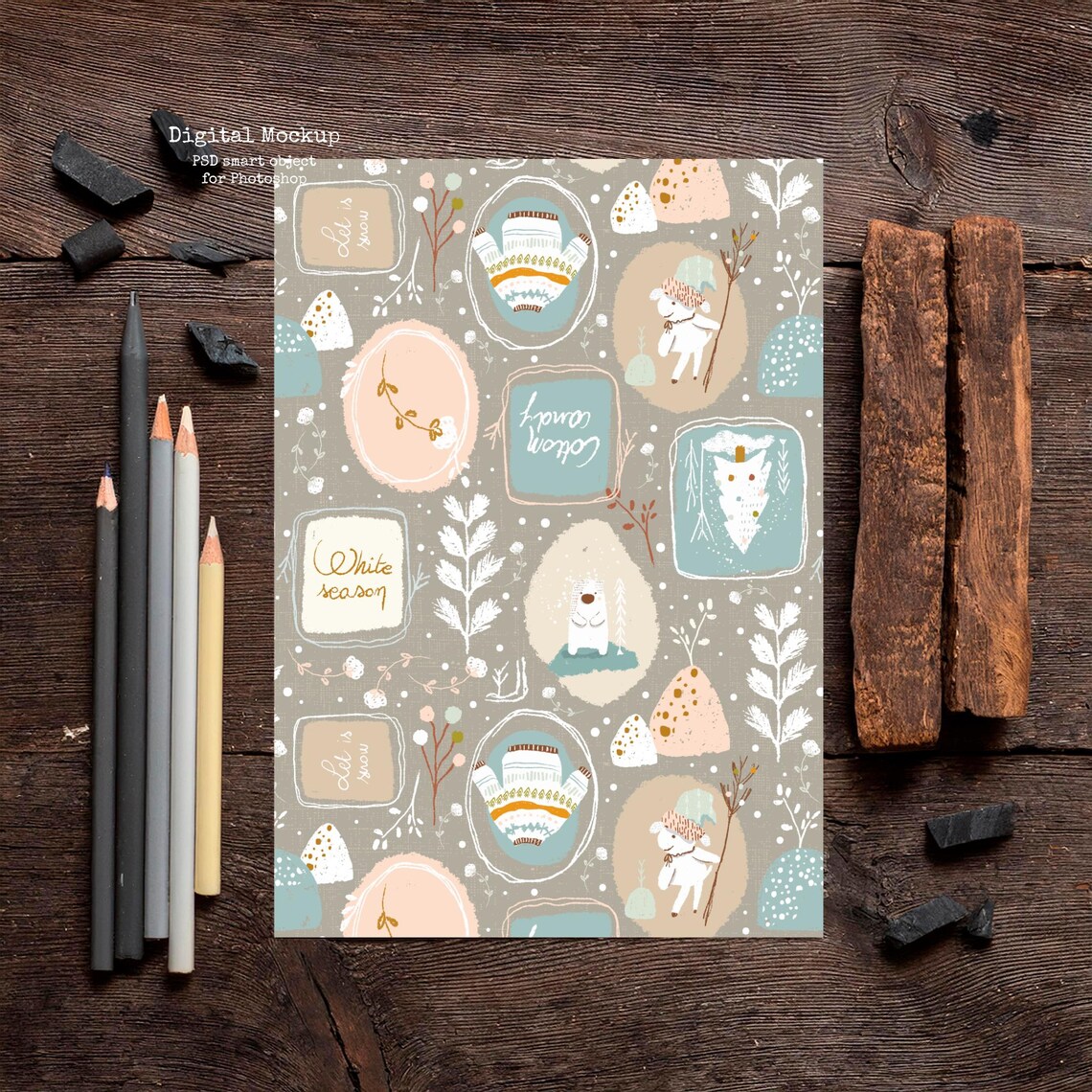 Aesthetic Greetings Card Mockup, PSD Smart Object (A4) - Etsy
