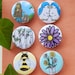Blue Cottagecore Pin Button Set Measuring 1.25, 6 Piece Collection ...