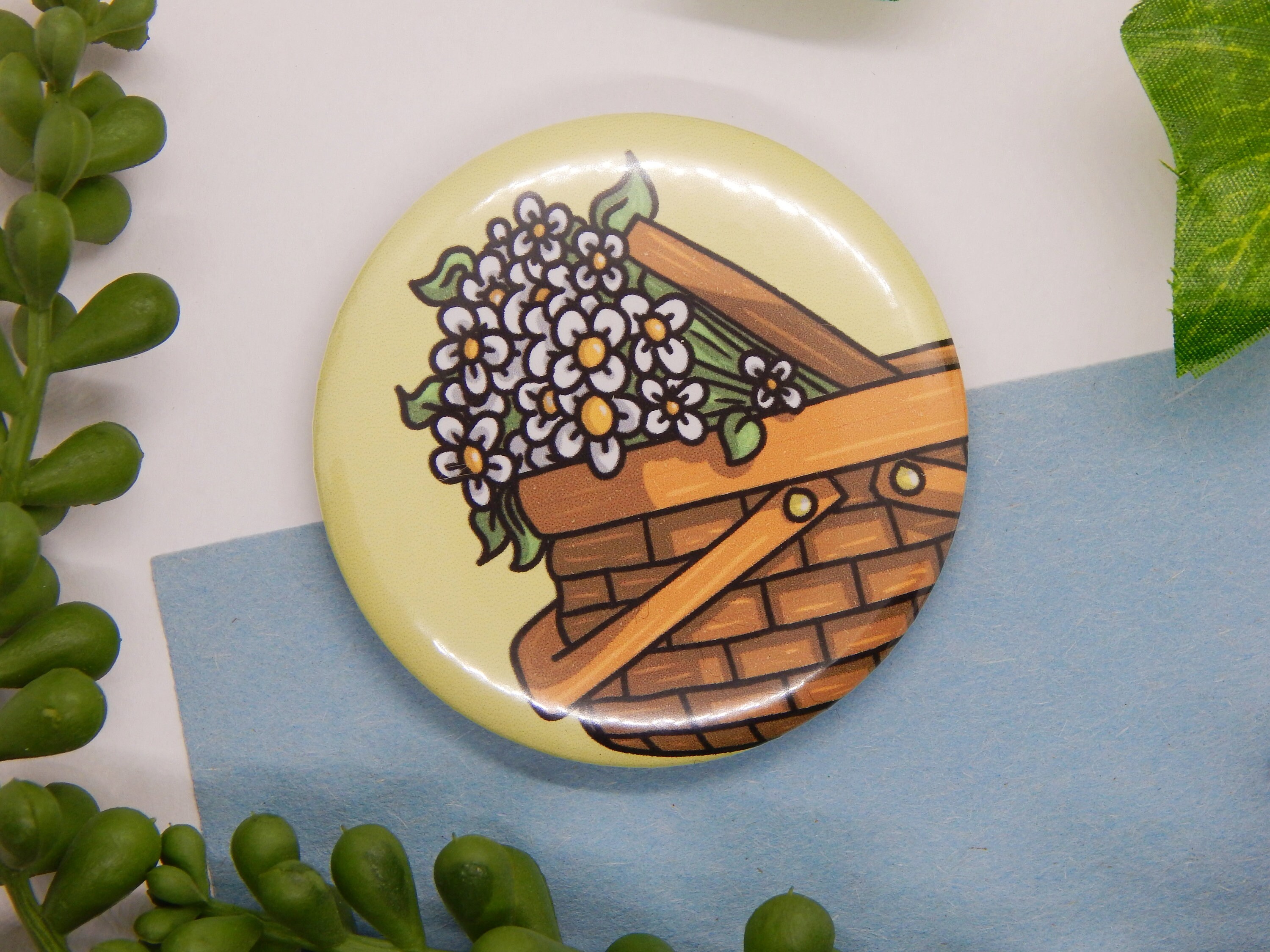 Yellow Cottagecore Pin Button Set Measuring 2.25", 3 Piece Collection ...