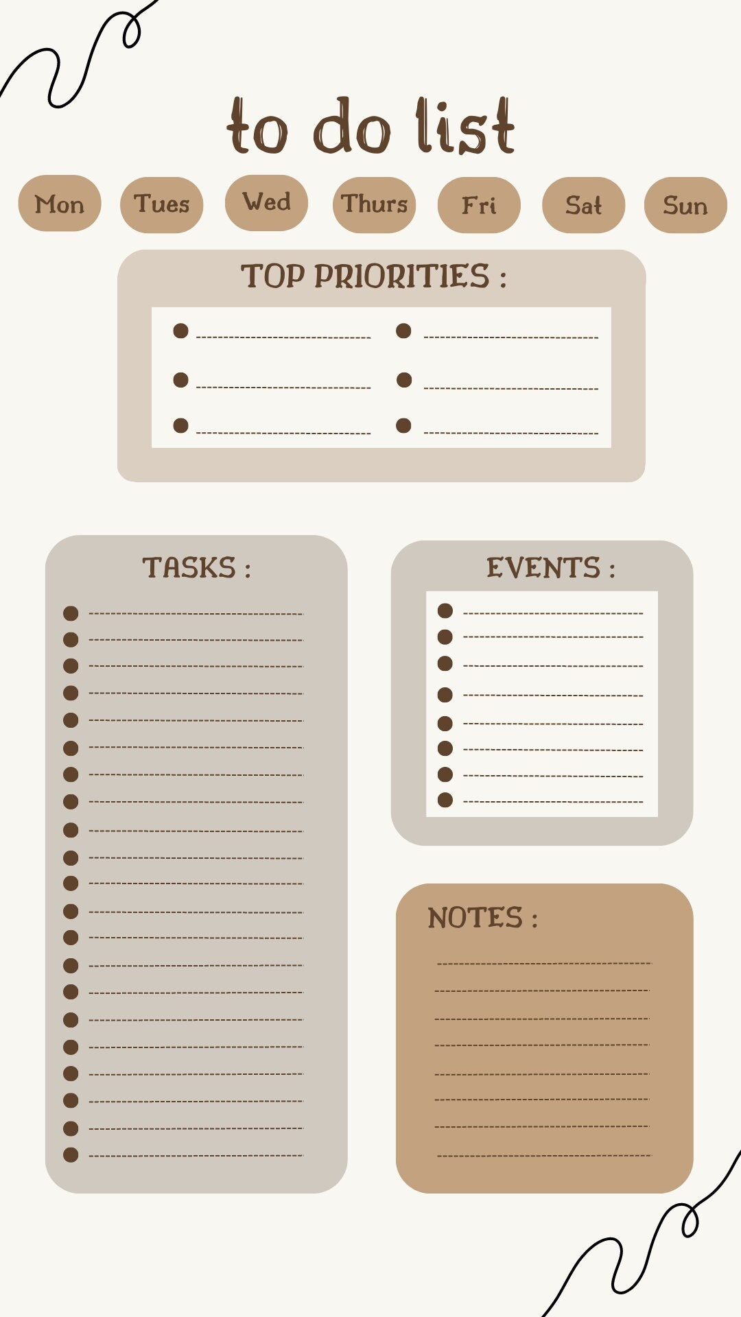 Neutral to Do List Template - Etsy