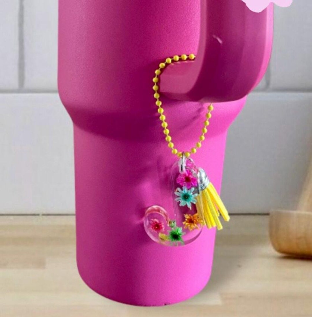 Stanley Charm for Handle/ Pressed Flower Letter Charm|stanley Cup ...