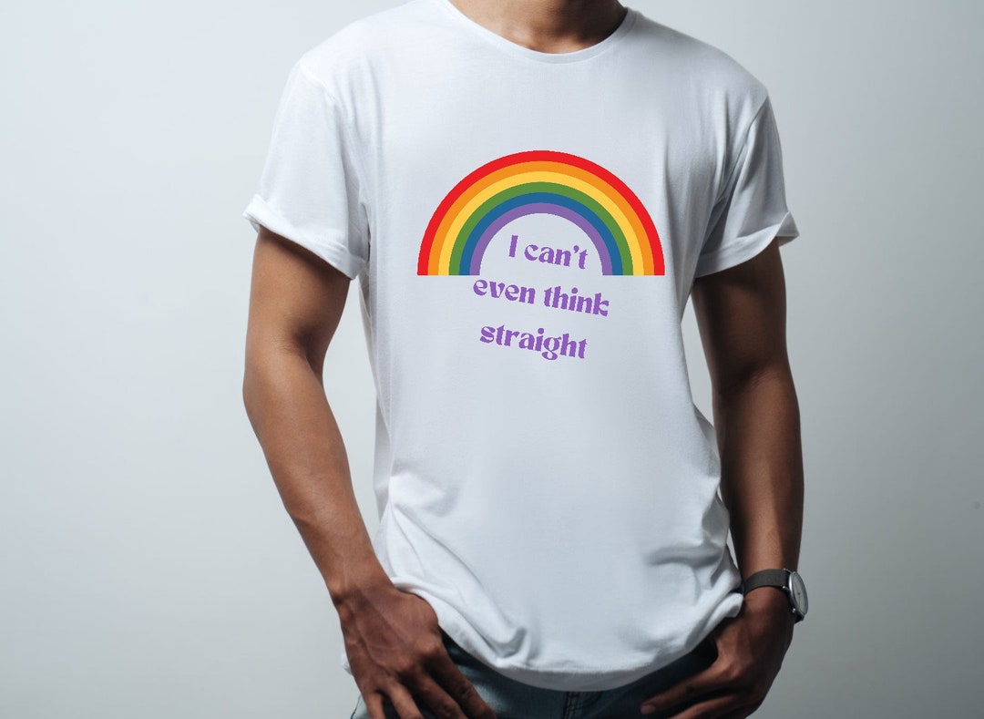 Unique LGBTQ Pride Rainbow Png Art 'I Can't Think Straight' Design ...