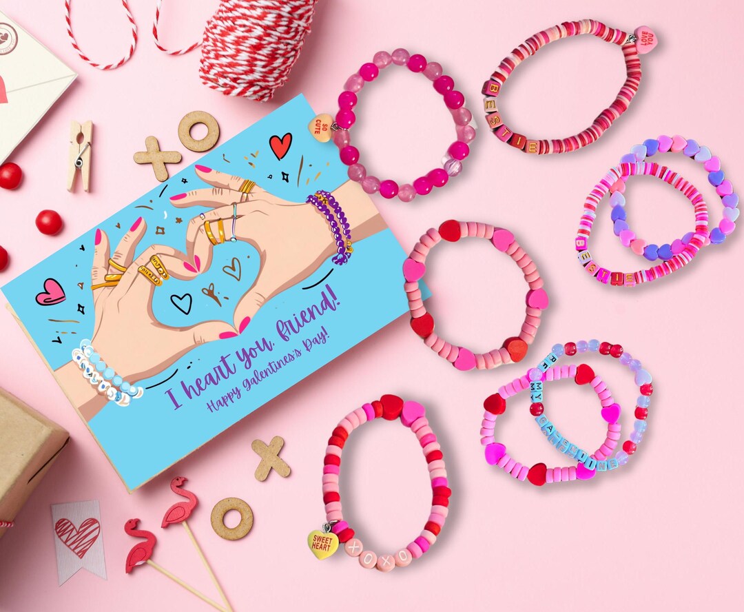 Swiftie Valentine Friendship Bracelets W/ Galentines Day Card ...