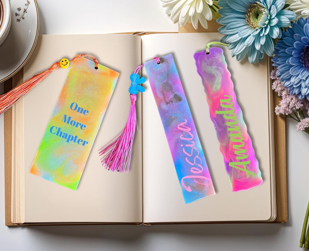 Personalized Bookmark- Tie Dye With Neon Glow in the Dark Colors ...