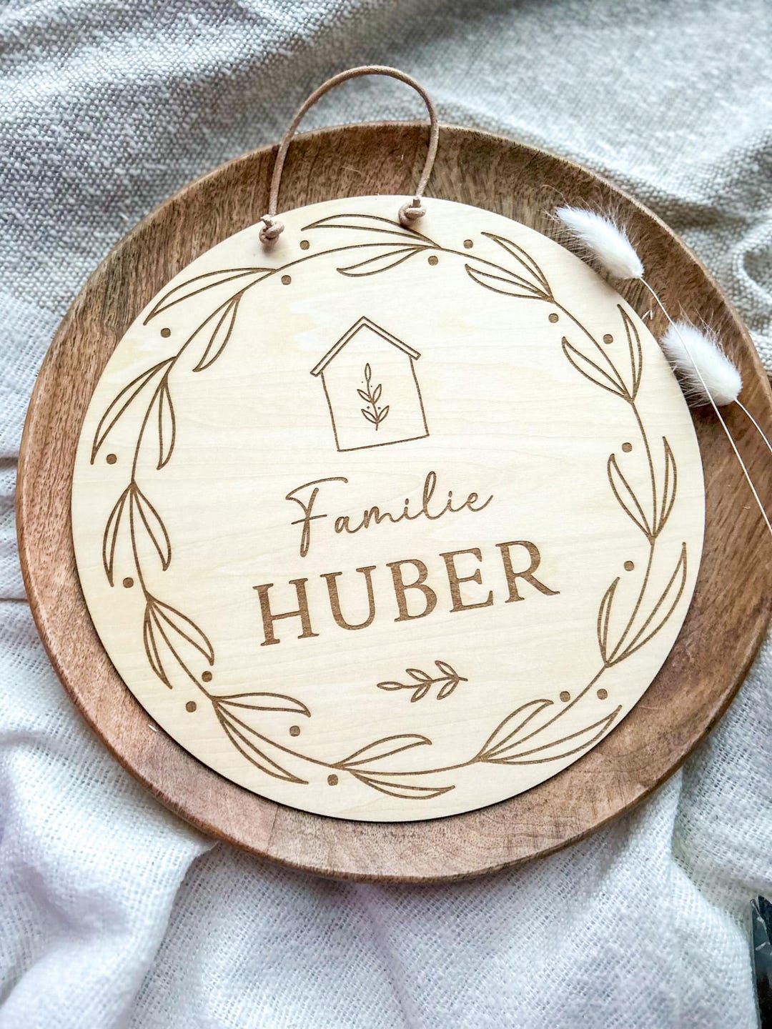 Family Door Sign Engraved Wooden Farmhouse Sign Personalized Welcome ...