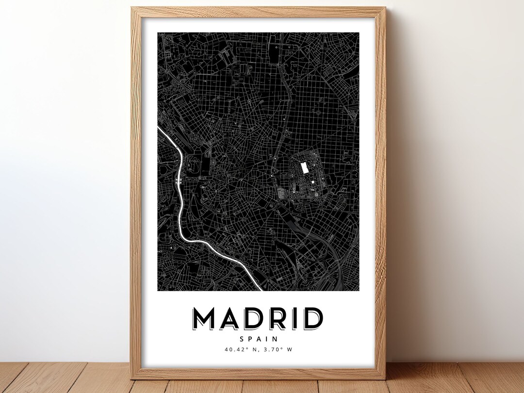 Madrid Street Map Poster, Madrid Spain Wall Art, Madrid City Map Art ...