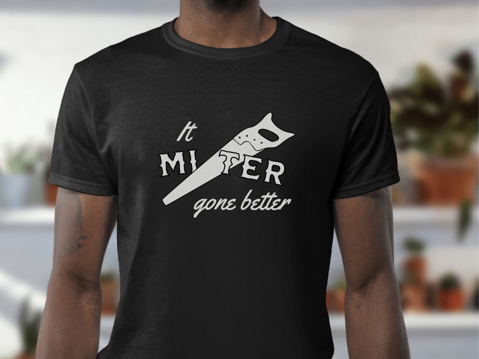 Funny Woodworking Pun Miter T Shirt, Carpentry Shirt for Dad, Wood ...