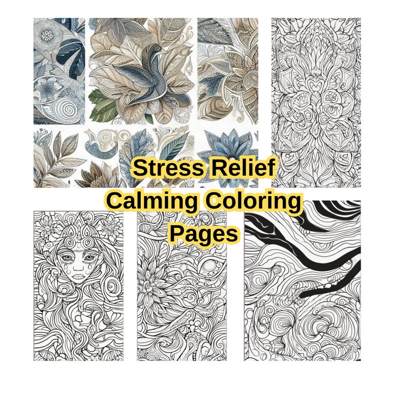 Stress Relief Calming Coloring Pages - Etsy