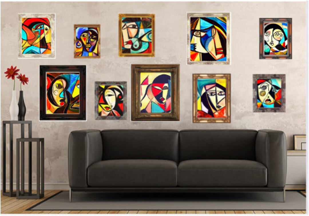 Printable Art in a Cubist Style With a Face of Woman Theme - Etsy