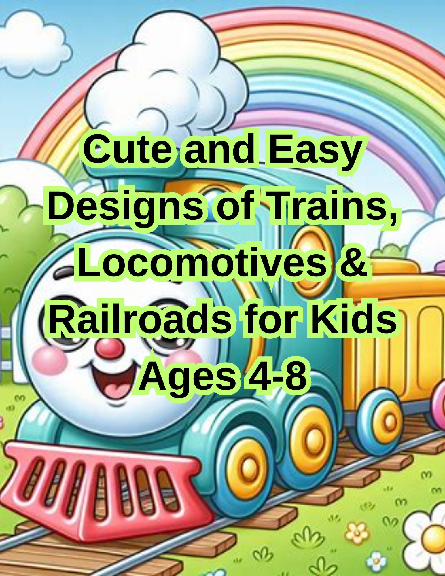 Coloring Book for Kids 100 Cute Train for Kids AGES 4-8 - Etsy