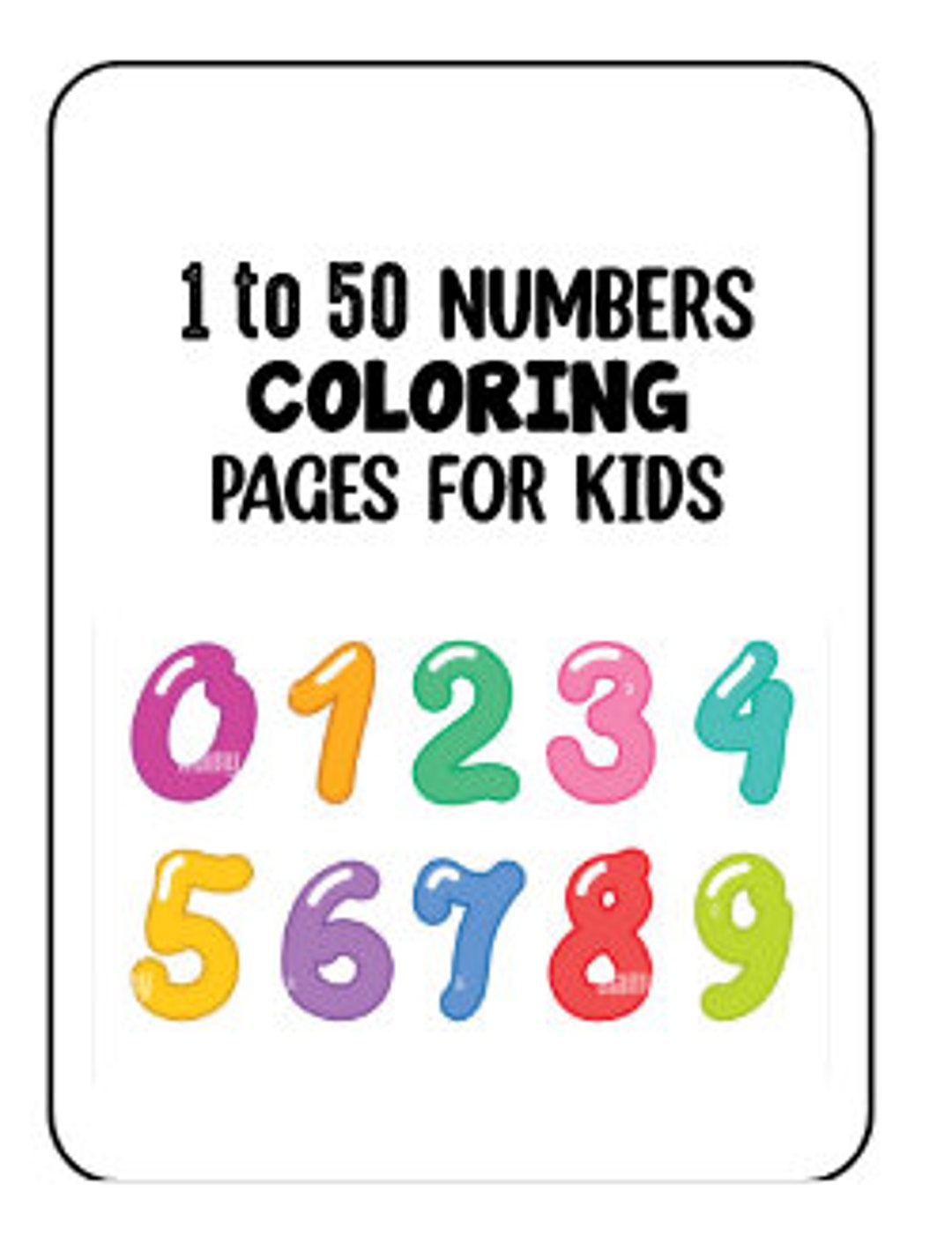 One to Fifty Numbers Coloring Pages for Kids - Etsy