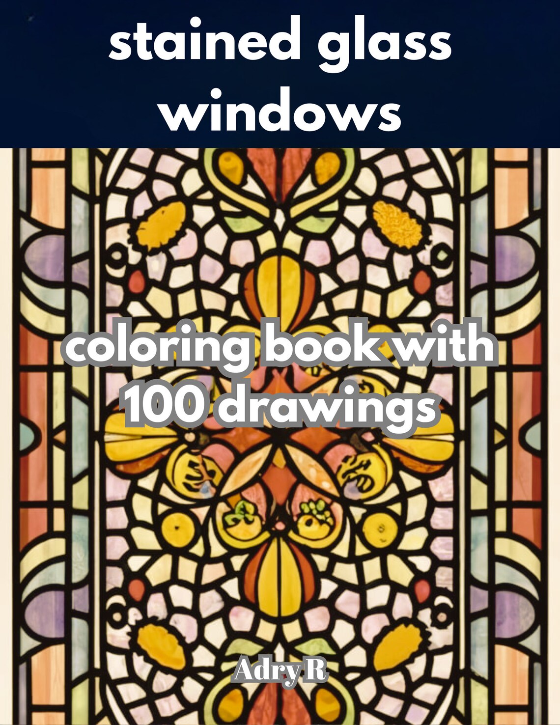 Stained Glass Windows Coloring Book With 100 Drawings - Etsy
