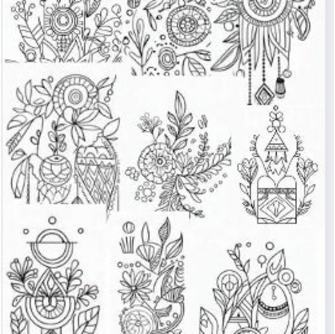 Coloring Book Minimalist Bohemian Boha for Adult - Etsy