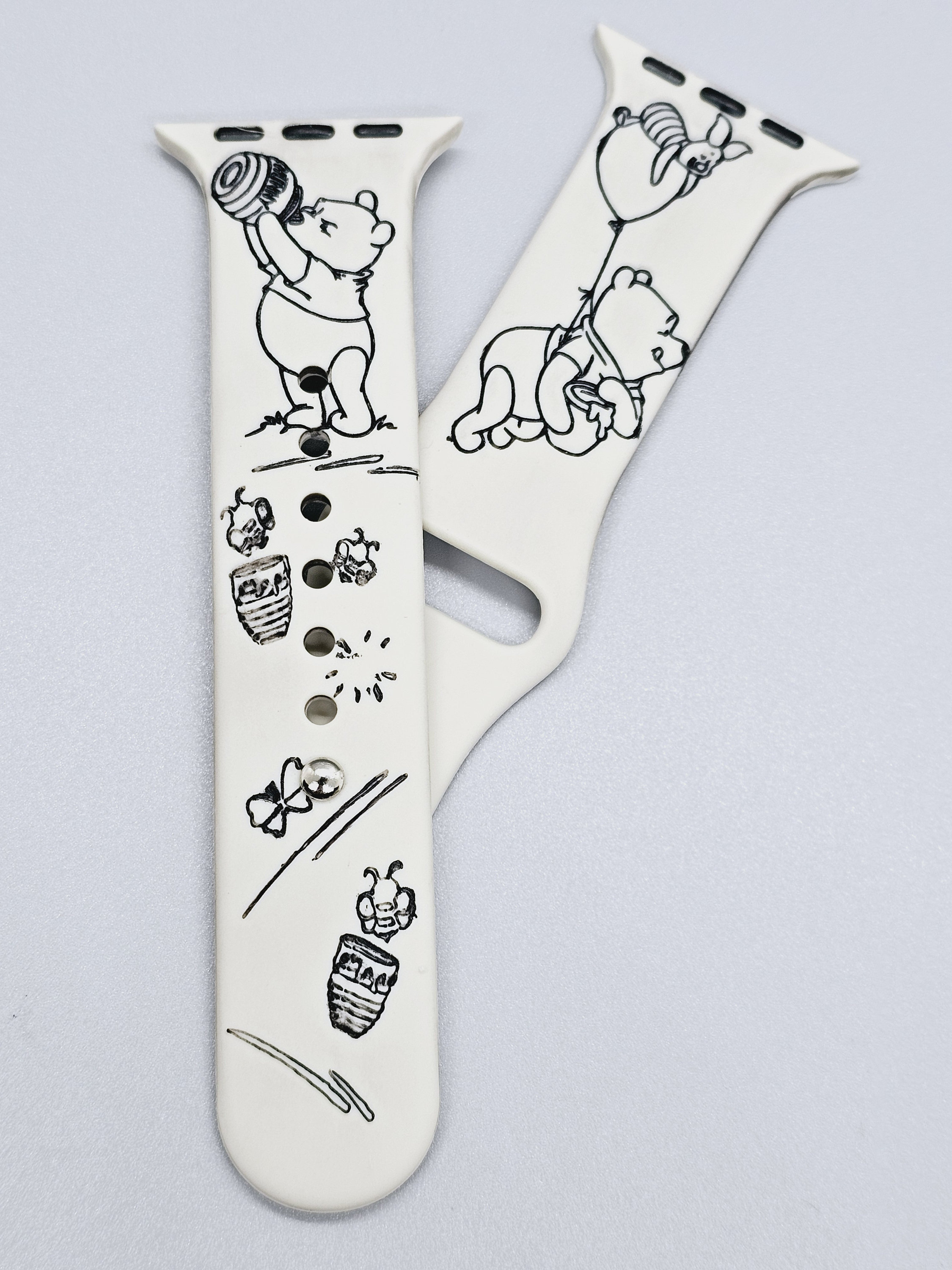 Winnie With Balloons Watch Band Honey and Piglet Engraved Apple Watch ...