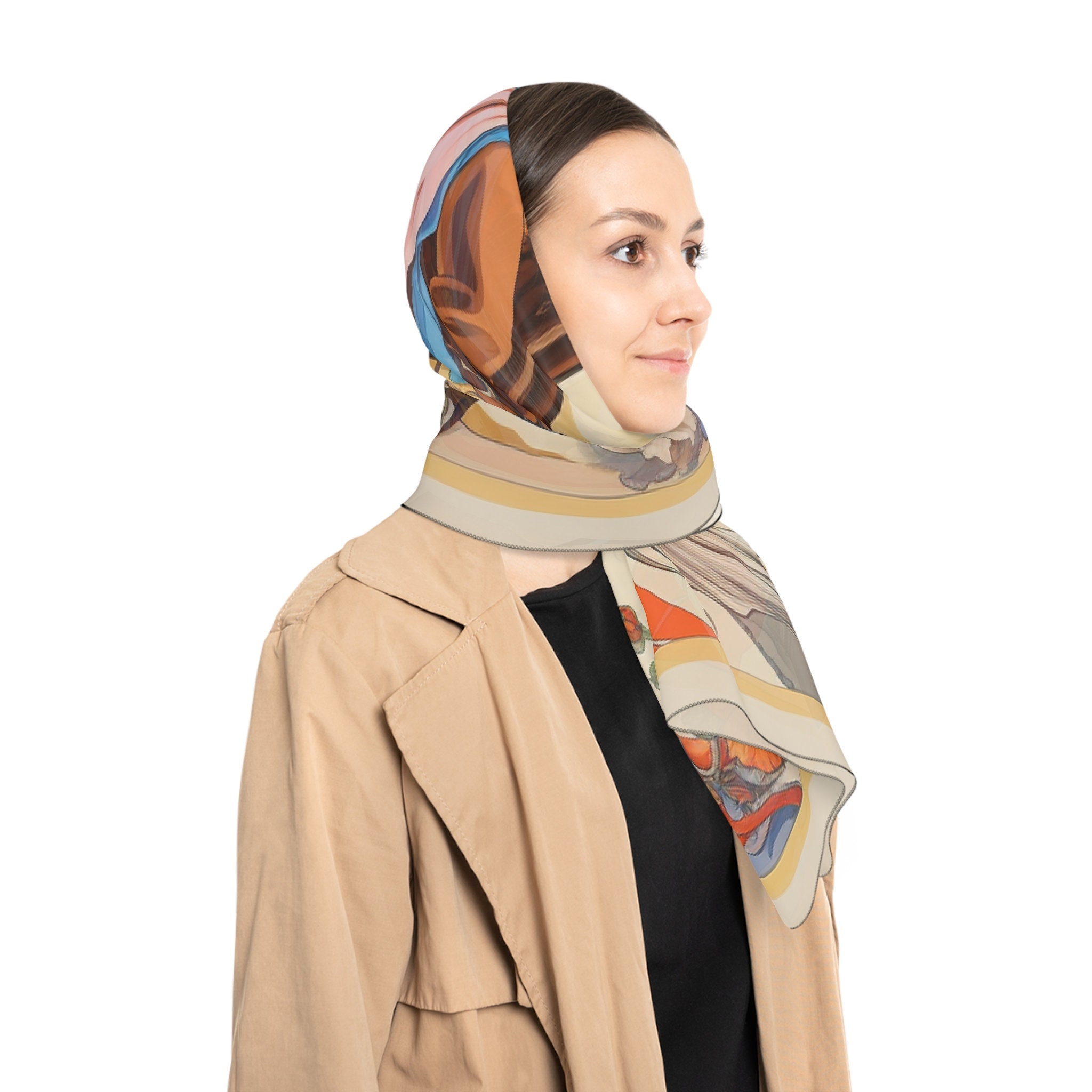 European Quiet Luxury Scarf: Premium Voile or Chiffon, Vibrant Colors ...