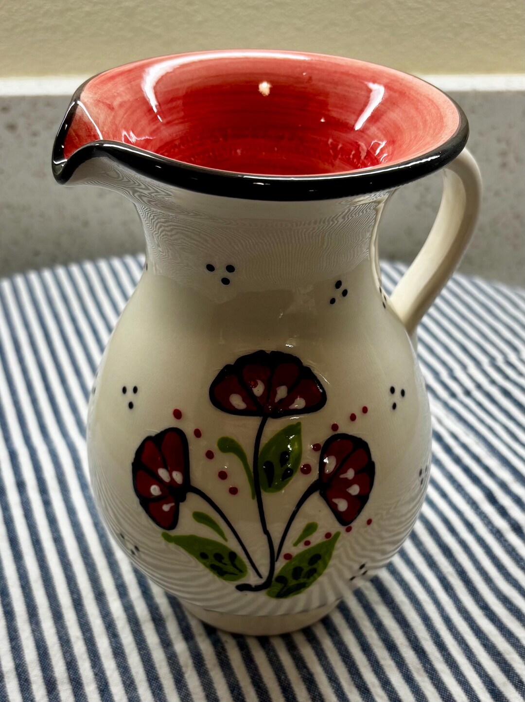 Vintage Ceramic Spanish Sangria Pitcher - Hand Painted - Ceramica El ...