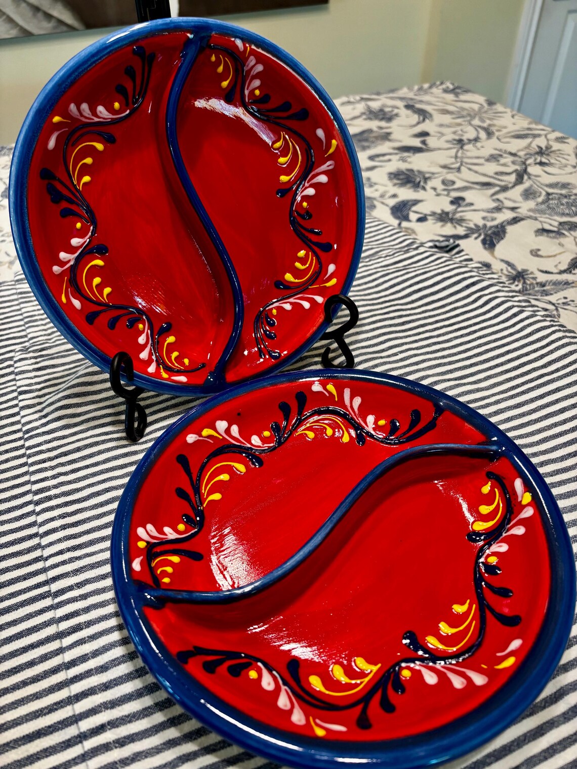 Classic Spanish Ceramic Split Tapa Dish - Ceramicas Anoru SL - Etsy