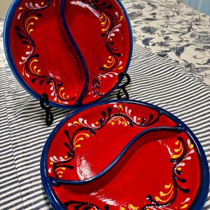 Classic Spanish Ceramic Split Tapa Dish - Ceramicas Anoru SL - Etsy