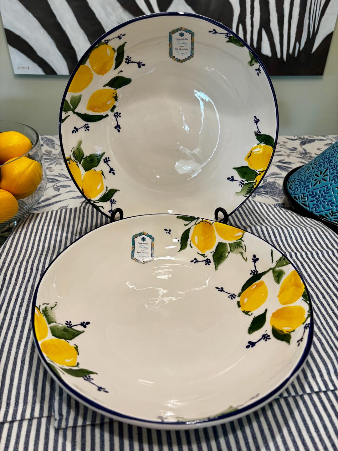 SET Vintage Style Lemon Pasta, Salad or Serving Bowls (6 Bowls ...