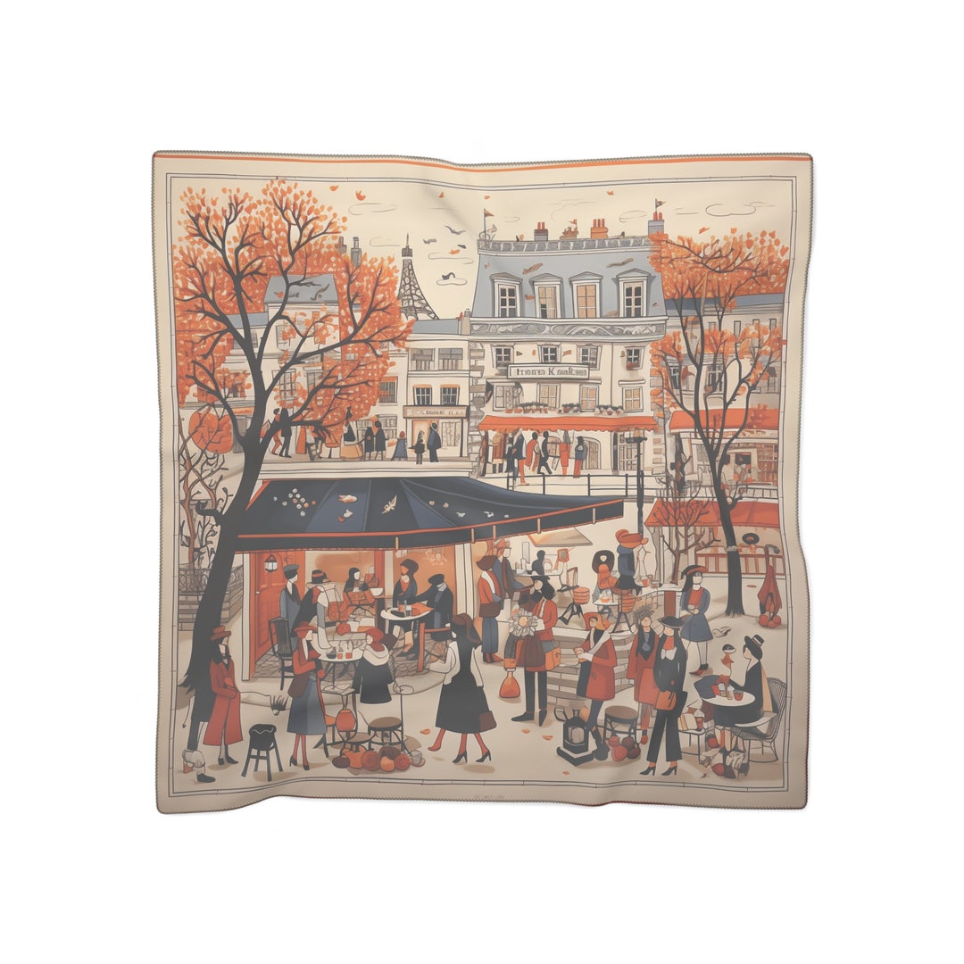 Paris Cafe Scarf: Sheer Poly Voile Head or Neck Scarf - Etsy