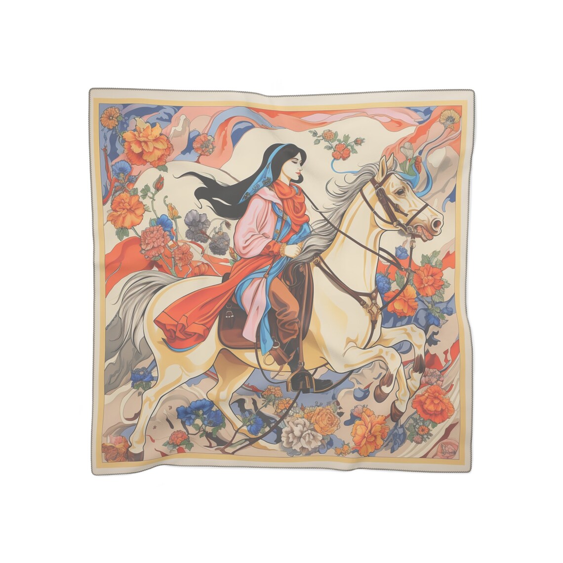 European Quiet Luxury Scarf: Premium Voile or Chiffon, Vibrant Colors ...