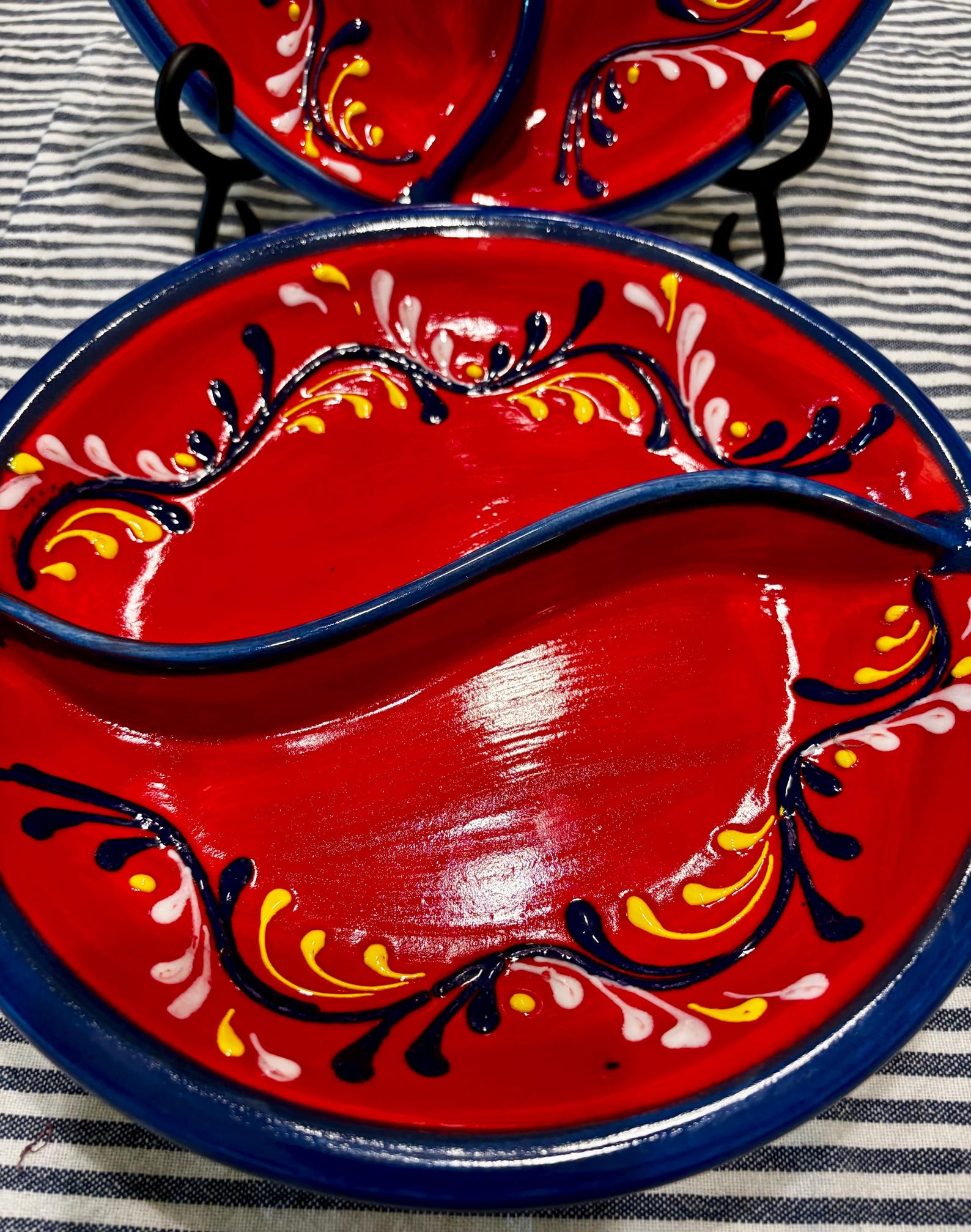 Classic Spanish Ceramic Split Tapa Dish - Ceramicas Anoru SL - Etsy
