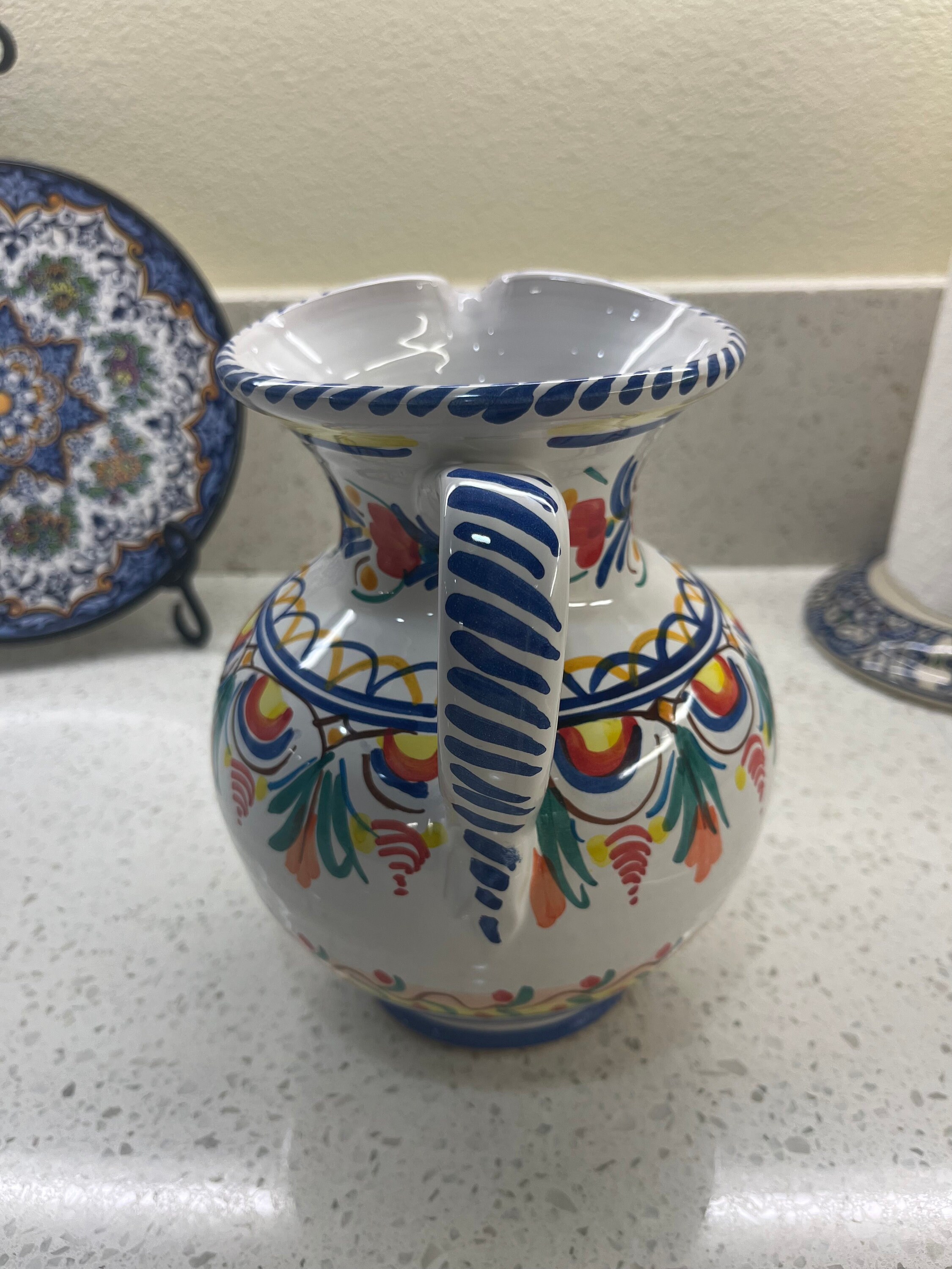 Vintage Ceramic Spanish Sangria Pitcher Hand Painted Segovia Ceramics ...