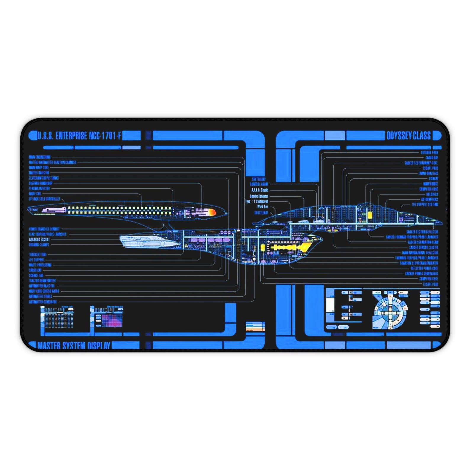 Star Trek Desk Mat: USS Enterprise Dashboard, Anti-slip Neoprene - Etsy
