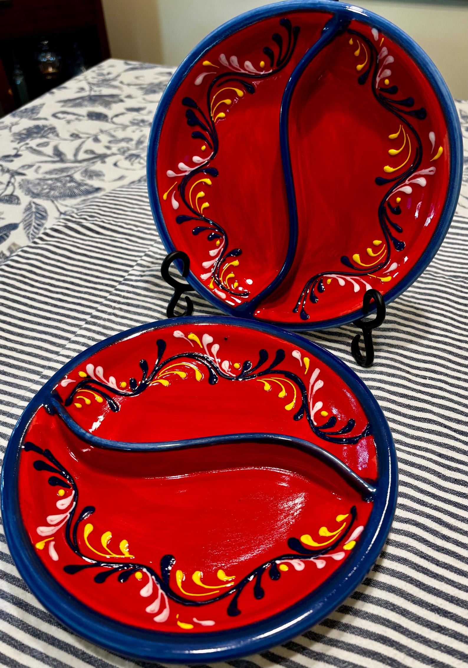Classic Spanish Ceramic Split Tapa Dish - Ceramicas Anoru SL - Etsy