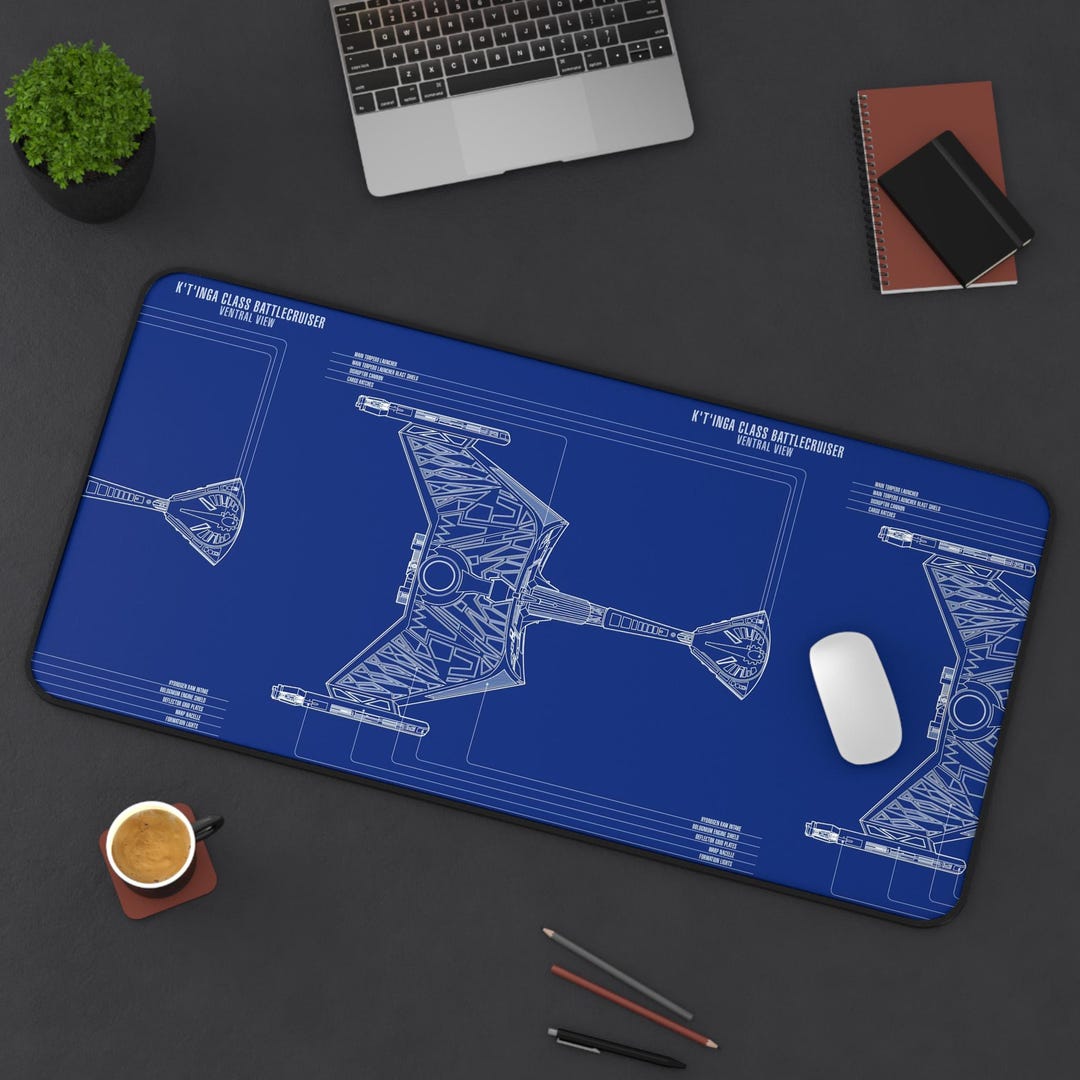 Star Trek Desk Mat - Premium Neoprene With Anti Slip Backing and Hemmed ...