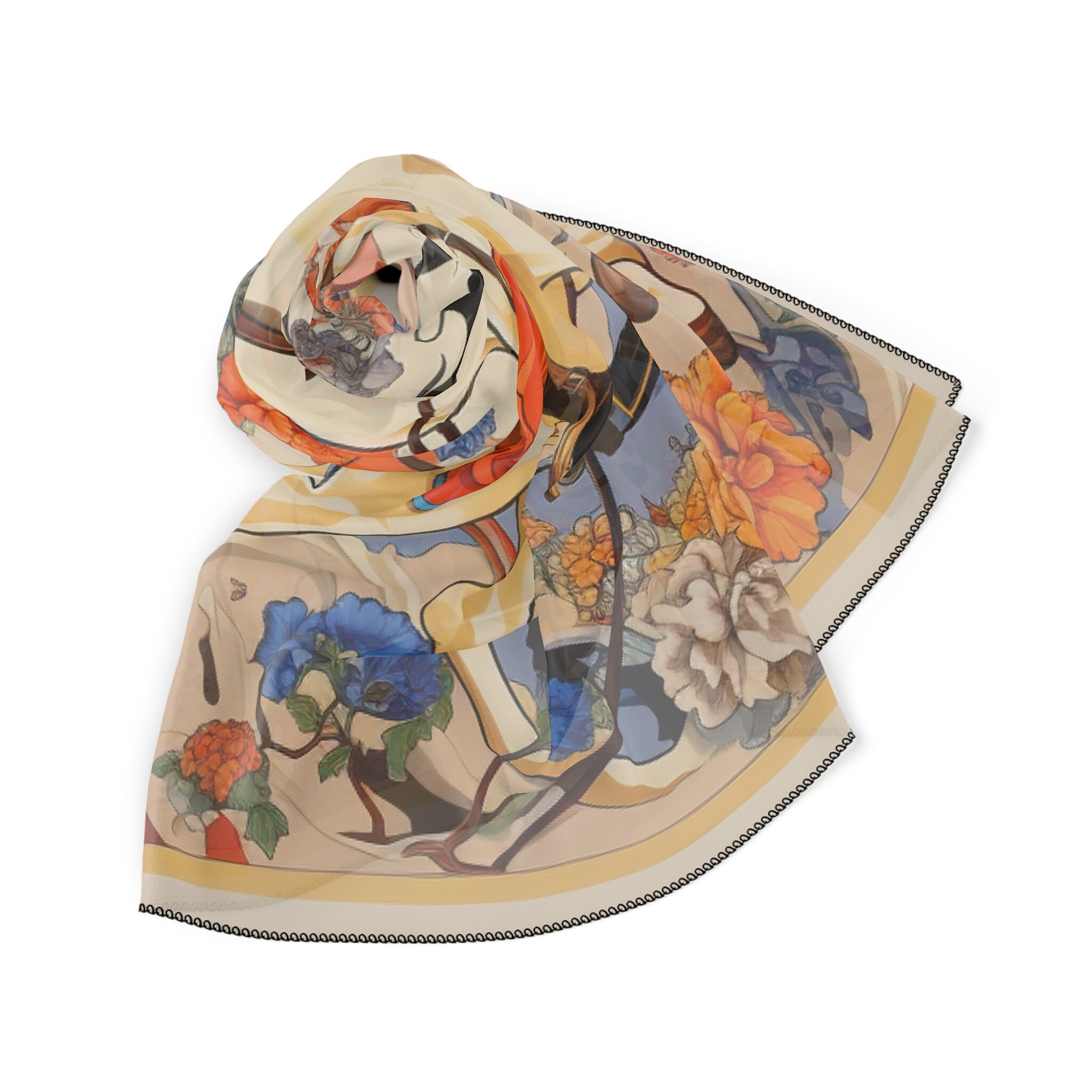 European Quiet Luxury Scarf: Premium Voile or Chiffon, Vibrant Colors ...