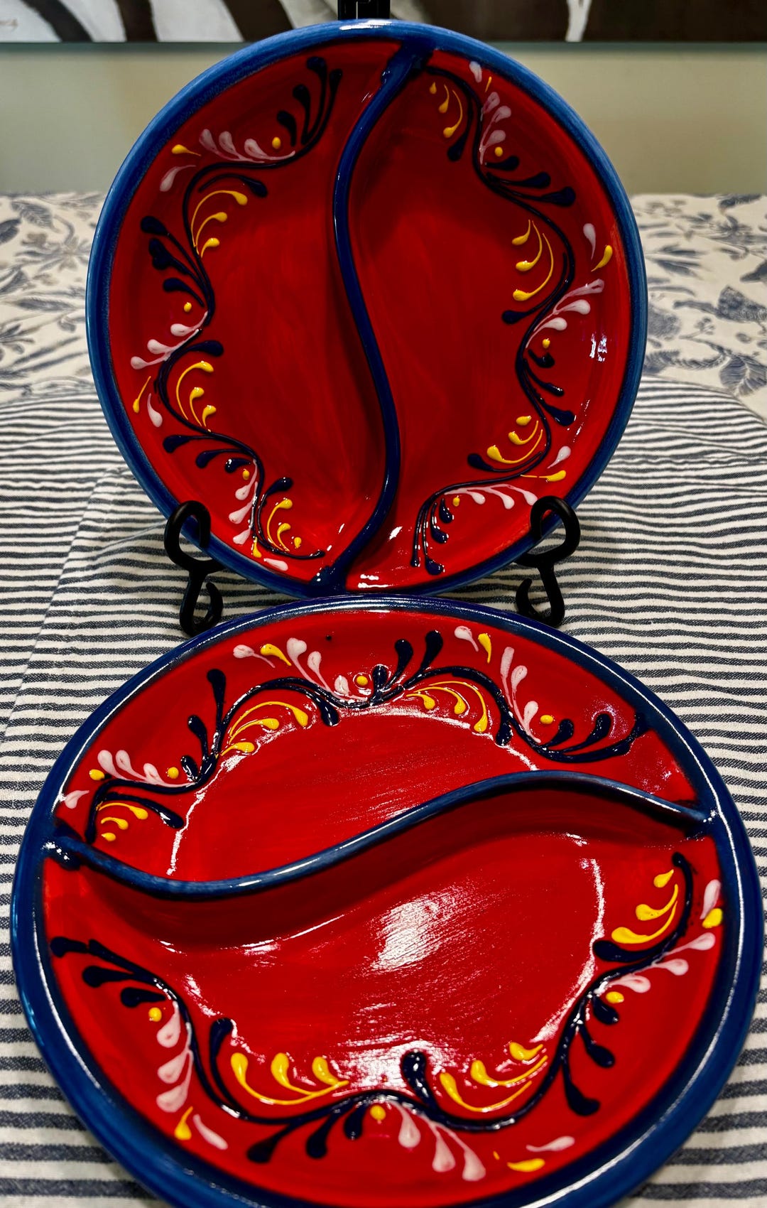 Classic Spanish Ceramic Split Tapa Dish - Ceramicas Anoru SL - Etsy