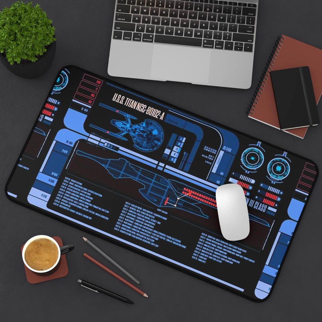 Star Trek Desk Mat - Premium Neoprene With Anti Slip Backing and Hemmed ...