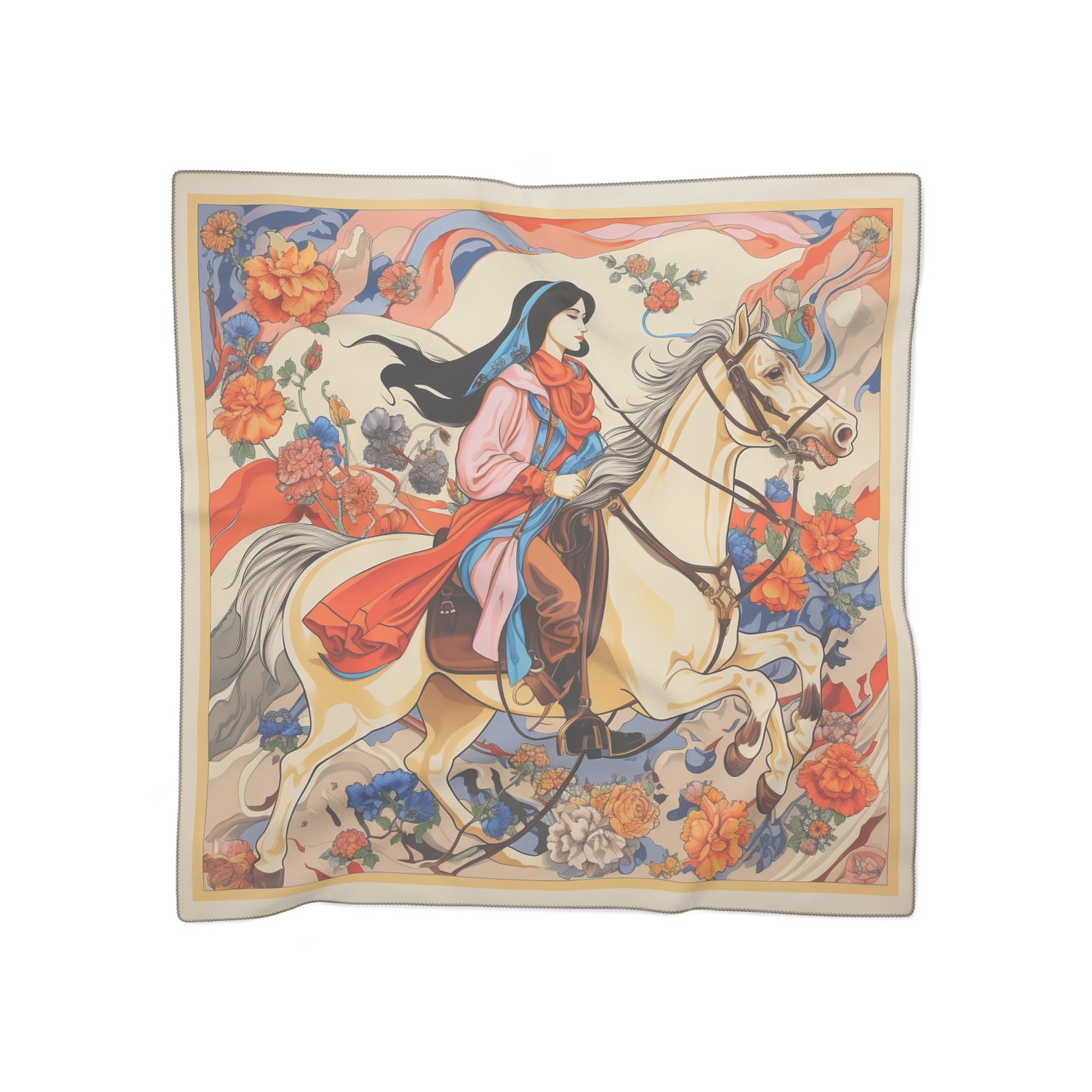 European Quiet Luxury Scarf: Premium Voile or Chiffon, Vibrant Colors ...